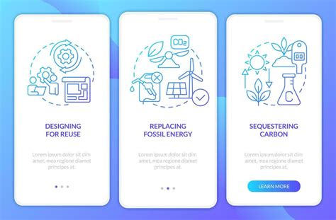 Carbon Removal Strategies Blue Gradient Onboarding Mobile App Screen Clean Air Walkthrough 3