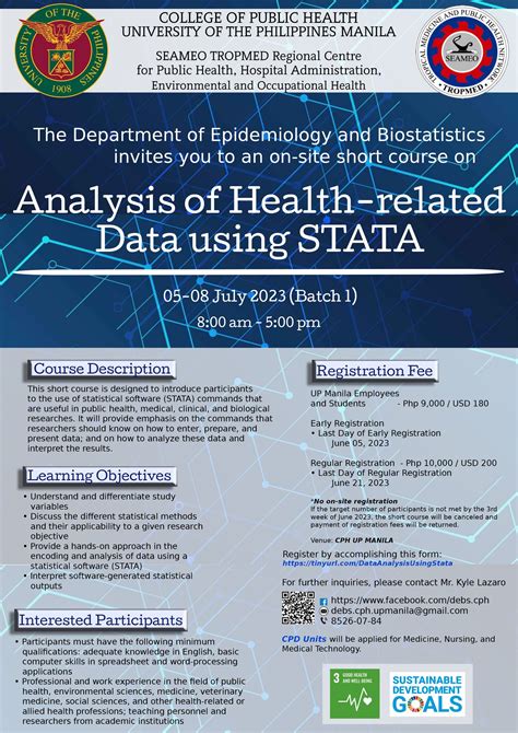 Short Course On Analysis Of Health Related Data Using Stata Up Alumni