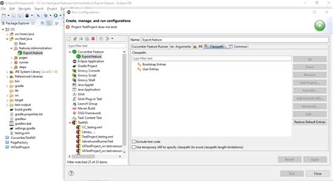 Selenium Feature File Is Pointing To A Non Existing Project Stack