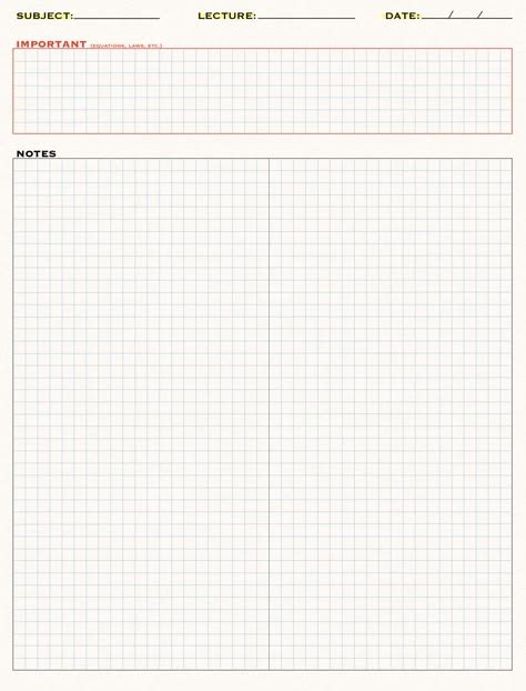 [징징쓰양식]심플 모눈종이양식 반반모눈 코넬노트양식공유 네이버 블로그 124 Notebook Paper Template