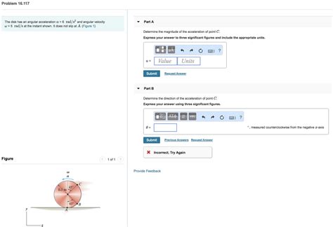 Solved Problem The Disk Has An Angular Acceleration Chegg