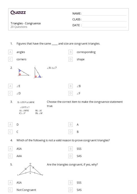 50 Triangles Worksheets For 7th Class On Quizizz Free And Printable