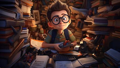 Premium Ai Image Back To School Cute Education Scene Pixar Style