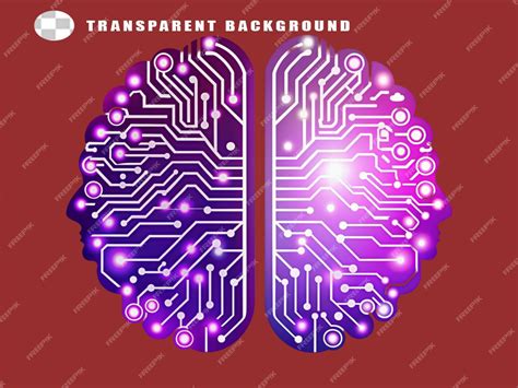 AI technology brain background vector digital transformation concept on transparent background ...