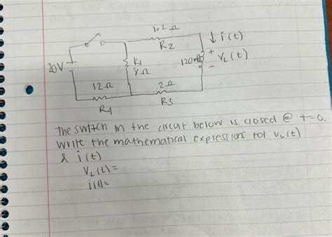 Solved Theswitch M The Circut Below Is Ciosed T 0 Write