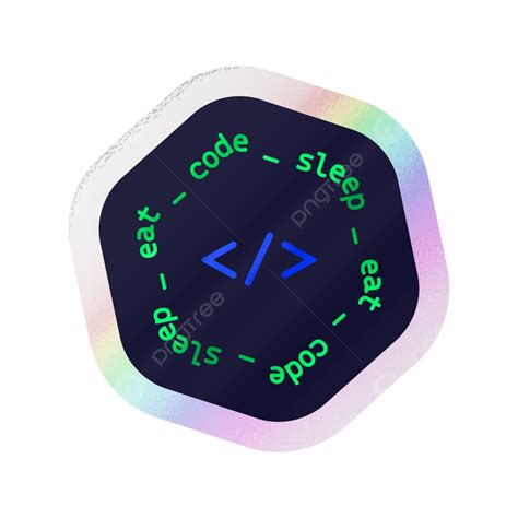 Code Sign Logo Sticker With Rainbow Effect Code Sign Sticker Logo