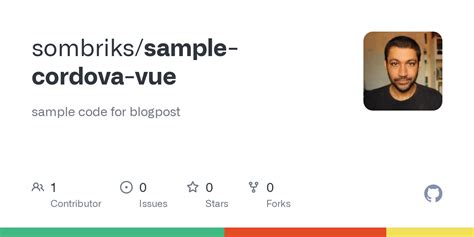 github sombriks sample cordova vue sample code for blogpost