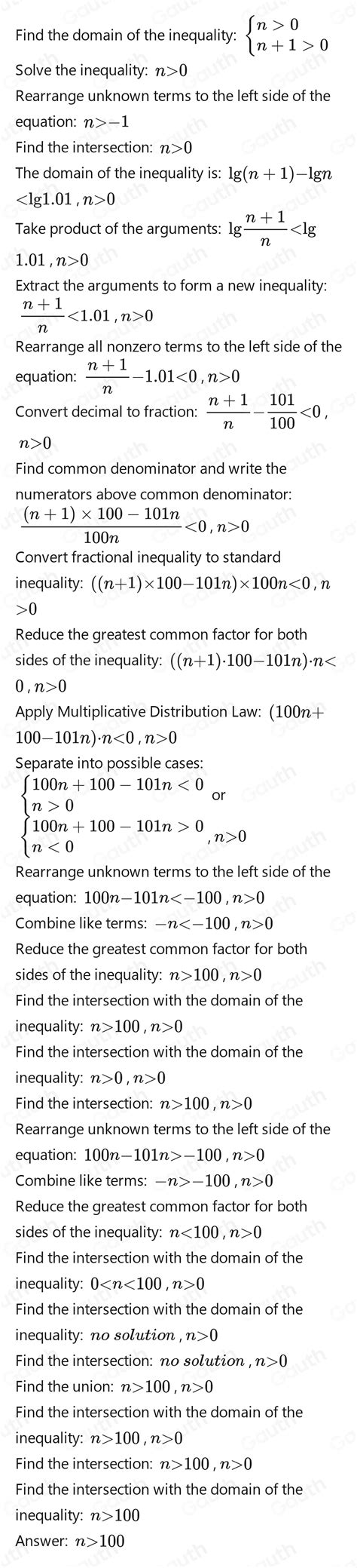 Solved Log N 1 Log N [math]