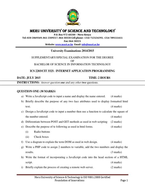 Microsoft Word 7 Ics 2203 Cit 3325 Internet Application Programming Pdf World Wide Web