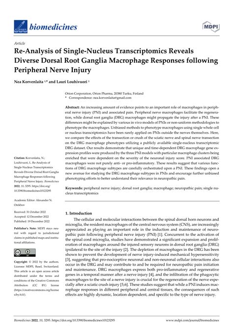 PDF Re Analysis Of Single Nucleus Transcriptomics Reveals Diverse