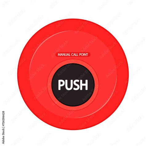 Red Manual Call Point For Fire Alarm Vector Red Manual Call Point Isolated On White Background