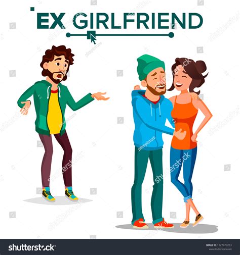 Ex Girlfriend Vector Young Couple Past Stock Vector Royalty Free