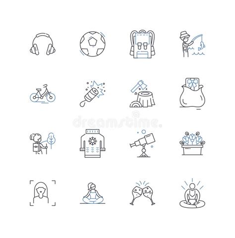 Manufacturing Line Icons Collection Production Assembly Fabrication Engineering Machining