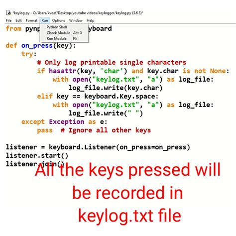 Keylogger In Python How To Create Keylogger In Python Shorts