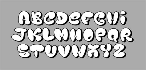 Bubble Graffiti Font Inflated Street Art Letters Alphabet Bold