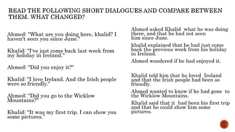 English Grammar Reported Speech How To Use Pptx