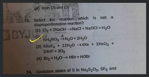 Which Of The Following Reaction Is Not A Disproportionation Reaction Which Of The Following Reaction Is Not A Disproportionation Reaction