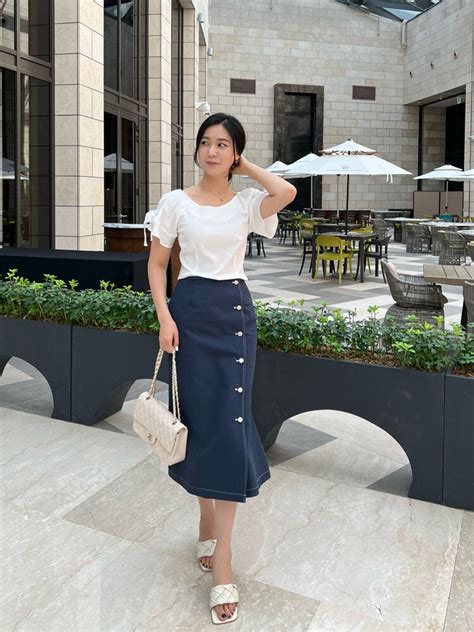 Ruming Cottton Skirt 코튼 버튼 머메이드 여름 롱스커트