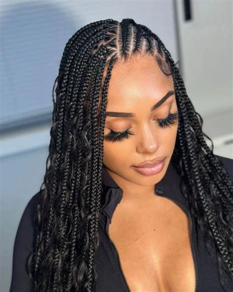 Half Cornrows Cornrows With Box Braids Latest Hair Braids African