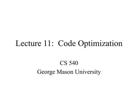 code optimization ppt