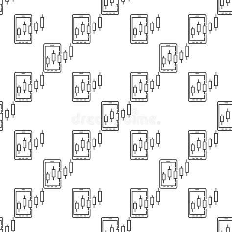Smartphone And Candlestick Formation Vector Crypto Trading Outline