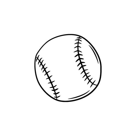 Baseball With Stitches Sports Equipment Line Art Illustration 79185587