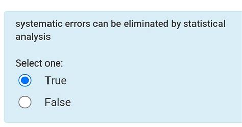 Solved Systematic Errors Can Be Eliminated By Statistical
