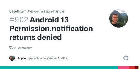 Android 13 Permissionnotification Returns Denied · Issue 902