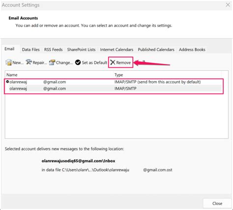 How To Remove Or Delete An Email Account From Outlook
