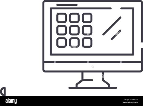 Modern Monitor Line Icon Concept Modern Monitor Vector Linear Illustration Symbol Sign Stock