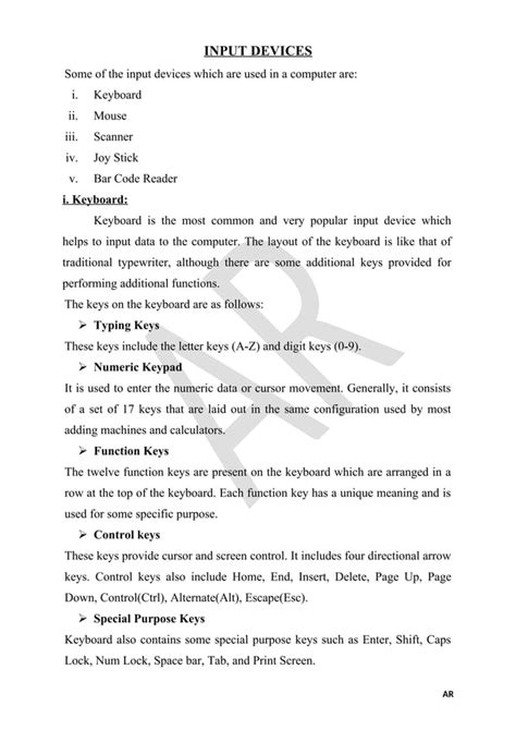 Input And Output Devices Of Computer Pdf