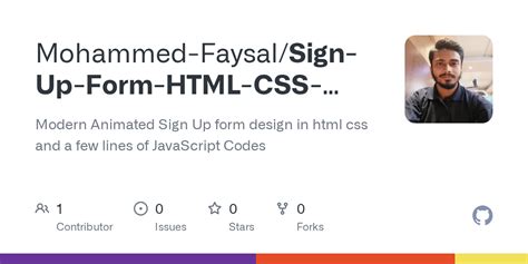 Github Mohammed Faysalsign Up Form Html Css Javascript Modern Animated Sign Up Form Design