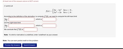 Solved At Least One Of The Answers Above Is NOT Correct Chegg