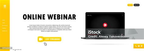 노트북 일러스트레이션에서 온라인 웨비나 시청 온라인 수업 강의 세미나 교육 코스 격리된 배경의 벡터입니다 Eps 10 Brand Name Online Messaging