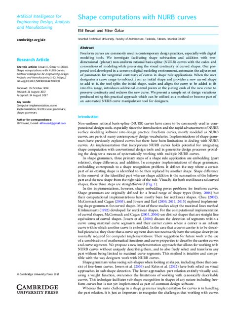 pdf shape computations with nurb curves
