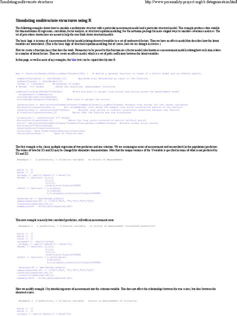 Simulating Multivariate Structures Pdf Structural Equation Modeling Correlation And Dependence
