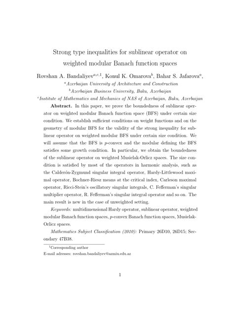 pdf strong type inequalities for sublinear operator on weighted