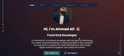 ahmad ali on linkedin reactjs tailwindcss portfolio webdevelopment