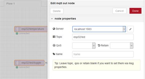 esp32 Примеры Подключение esp32 к node red при помощи mqtt Онлайн