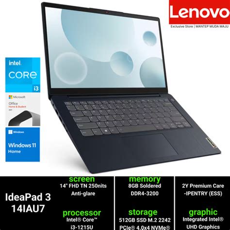 Jual Lenovo Ideapad Iau Rj D Id Fmid Core I U Gb Gb Ssd Win Ohs Kab