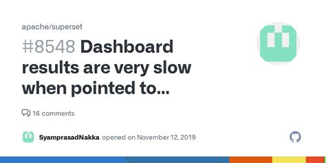 Dashboard Results Are Very Slow When Pointed To Postgres Database · Issue 8548 · Apache