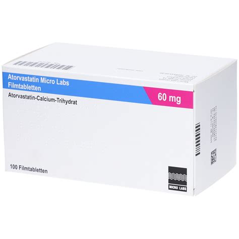 ATORVASTATIN Micro Labs 60 mg Filmtabletten 100 St mit dem E-Rezept ...