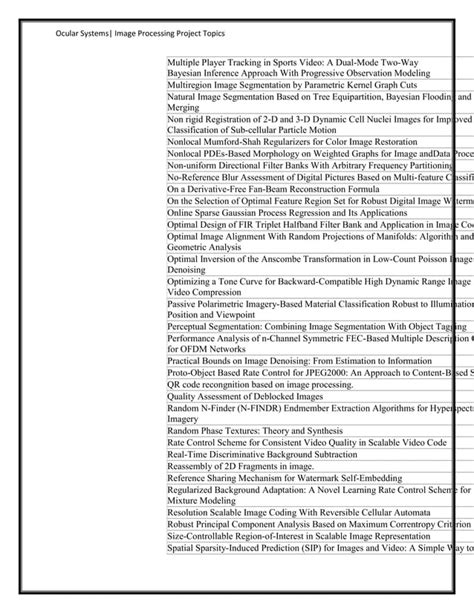 Image Processing Ieee Projects Pdf