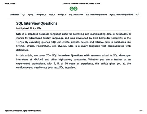 SQL Interview Questions Dbms Lab Studocu