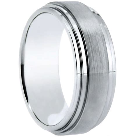 Cobalt Band With Matte Finish Center And Double Step Down Edges 115