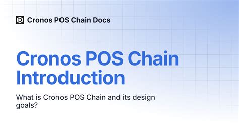 Cronos Pos Chain Introduction Cronos Pos Chain Docs