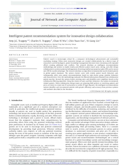 Pdf Intelligent Patent Recommendation System For Innovative Design