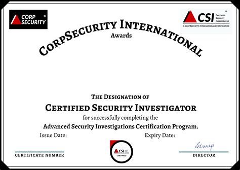 csi certification template corpsecurity learn