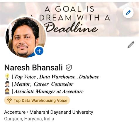 linkedin datawarehousing bigdata datascience recognition… naresh bhansali