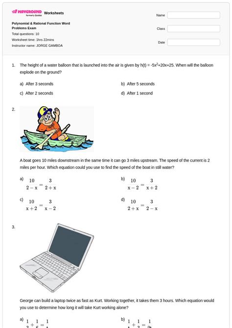 50 Polynomial Word Problems Worksheets On Wayground Free And Printable